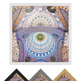 Bilderwelten Bild mit Rahmen - Quadrat Blaue Moschee in Istanbul