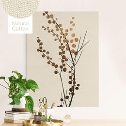 Leinwandbild Grafische Pflanzenwelt - Beeren Gold