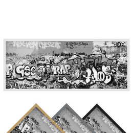 Schwarz-Wei&szlig; Bild mit Rahmen Graffiti Art