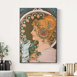 Akustik-Wechselbild Alfons Mucha - Die Feder