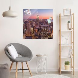 Glasbild Architektur & Skyline Sonnenuntergang Manhattan New York City