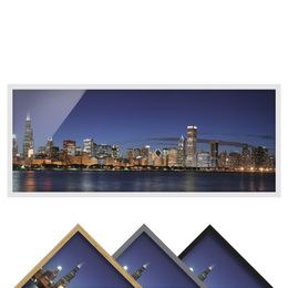 Architektur & Skyline Bild mit Rahmen Chicago Skyline bei Nacht