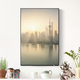 Akustik-Wechselbild Pudong bei Sonnenaufgang
