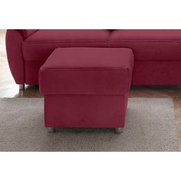 Sit & More Hocker SIT & MORE "Sonoma", rot (bordeaux), B:58cm H:45cm T:48cm, Struktur (100% Polyester);Luxus-Microfaser ALTARA NUBUCK (100% Polyester), Hocker, Polsterhocker, mit Stauraumfach