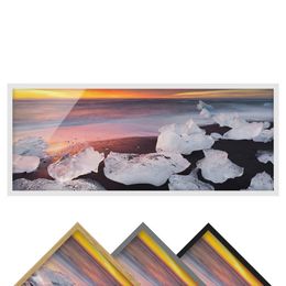 Strand Bild mit Rahmen Eisbrocken J&ouml;kuls&aacute;rlon Island