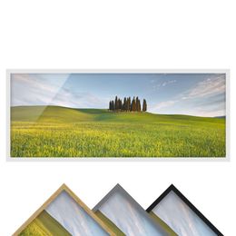 Natur & Landschaft Bild mit Rahmen Gr&uuml;nes Feld in Toskana
