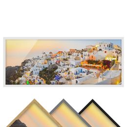 Architektur & Skyline Bild mit Rahmen Strahlendes Santorin