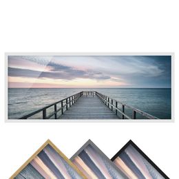 Strand Bild mit Rahmen Steg Promenade