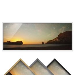 Strand Bild mit Rahmen Sternenhimmel &uuml;ber dem Meer