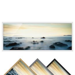 Strand Bild mit Rahmen Sonnenuntergang &uuml;ber dem Ozean