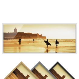 Portrait Bild mit Rahmen Surfer Beach