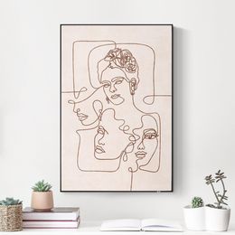 Akustik-Wechselbild Boho Line Art - Portraits