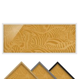 Muster & Textur Bild mit Rahmen No.DS5 Zebrastreifen Beige
