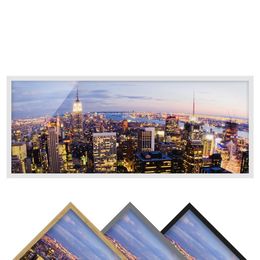 Architektur & Skyline Bild mit Rahmen New York Skyline bei Nacht