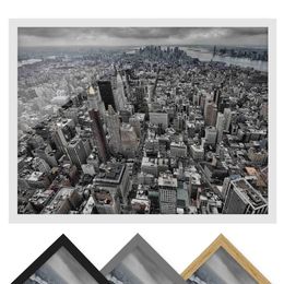 Architektur & Skyline Bild mit Rahmen Blick &uuml;ber Manhattan
