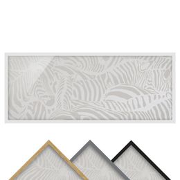 Muster & Textur Bild mit Rahmen No.DS4 Zebrastreifen Hellgrau