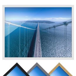 Architektur & Skyline Bild mit Rahmen Br&uuml;cke zur Insel