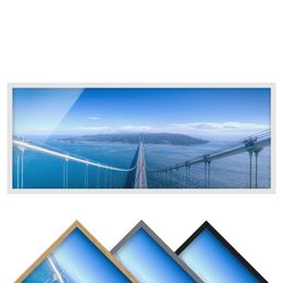 Architektur & Skyline Bild mit Rahmen Br&uuml;cke zur Insel