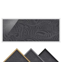 Muster & Textur Bild mit Rahmen No.DS3 Zebrastreifen Schwarz