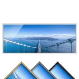 Architektur & Skyline Bild mit Rahmen Br&uuml;cke zur Insel