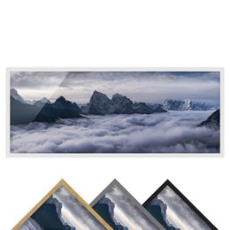 Natur & Landschaft Bild mit Rahmen Wolkenmeer im Himalaya