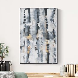 Akustik-Wechselbild Abstraktes Aquarell mit Gold