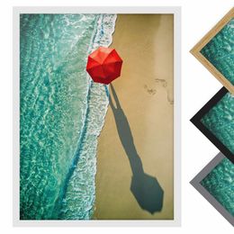 Strand Bild mit Rahmen Spaziergang am Strand