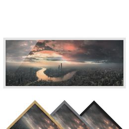 Architektur & Skyline Bild mit Rahmen Shanghai am Morgen