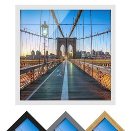 Bild mit Rahmen Morgenblick von der Brooklyn Bridge