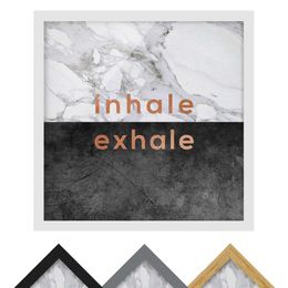 Bild mit Rahmen Inhale Exhale Kupfer und Marmor