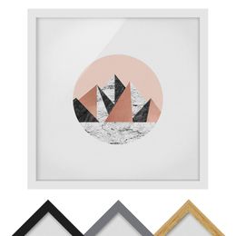 Bild mit Rahmen Geometrische Landschaft im Kreis