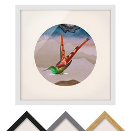 Bild mit Rahmen Vogel Collage im Kreis