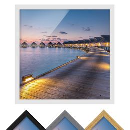 Bild mit Rahmen Sonnenuntergang im Paradies