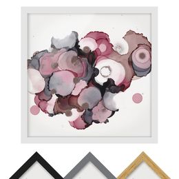 Bild mit Rahmen Pink-Beige Tropfen mit Ros&eacute;gold