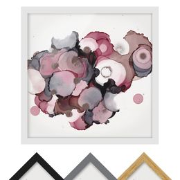 Bild mit Rahmen Pink-Beige Tropfen mit Ros&eacute;gold