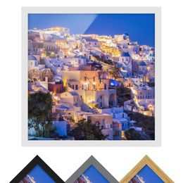 Bild mit Rahmen Santorini at night