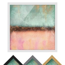 Bild mit Rahmen Pastell Sommer mit Gold