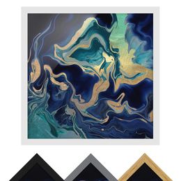 Bild mit Rahmen Spiel der Farben Indigo Feuer