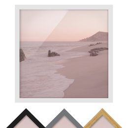 Bild mit Rahmen Ros&eacute;goldener Strand