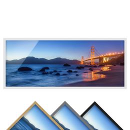 Bild mit Rahmen Golden Gate Bridge am Abend