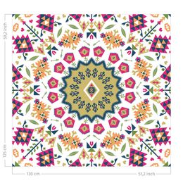 Bilderwelten Vorhang nach Ma&szlig; blickdicht Verdunkelung Spirituell Orientalisch bunt - Azteken Boho Mandala II - Mandala Wohnzimmer Schlafzimmer