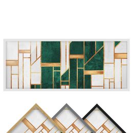 Bild mit Rahmen Emerald und Gold Geometrie
