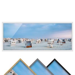 Bild mit Rahmen Strandk&ouml;rbe an der Nordsee