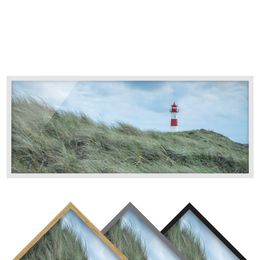 Bild mit Rahmen St&uuml;rmische Zeiten am Leuchtturm