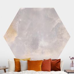 Hexagon Fototapete selbstklebend Onyx Marmor