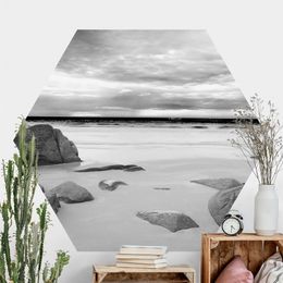 Hexagon Fototapete selbstklebend Rocky Coast
