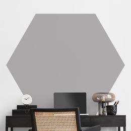 Hexagon Fototapete selbstklebend Achatgrau