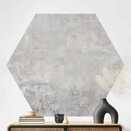 Hexagon Fototapete selbstklebend Shabby Betonoptik