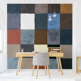 Fototapete Paul Klee - Farbtafel - Vliestapete nach Ma&szlig; Abstrakt Kunstdruck Muster Wohnzimmer Schlafzimmer Bad Badezimmer K&uuml;che Flur Esszimmer Braun