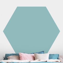 Hexagon Fototapete selbstklebend Pastellt&uuml;rkis